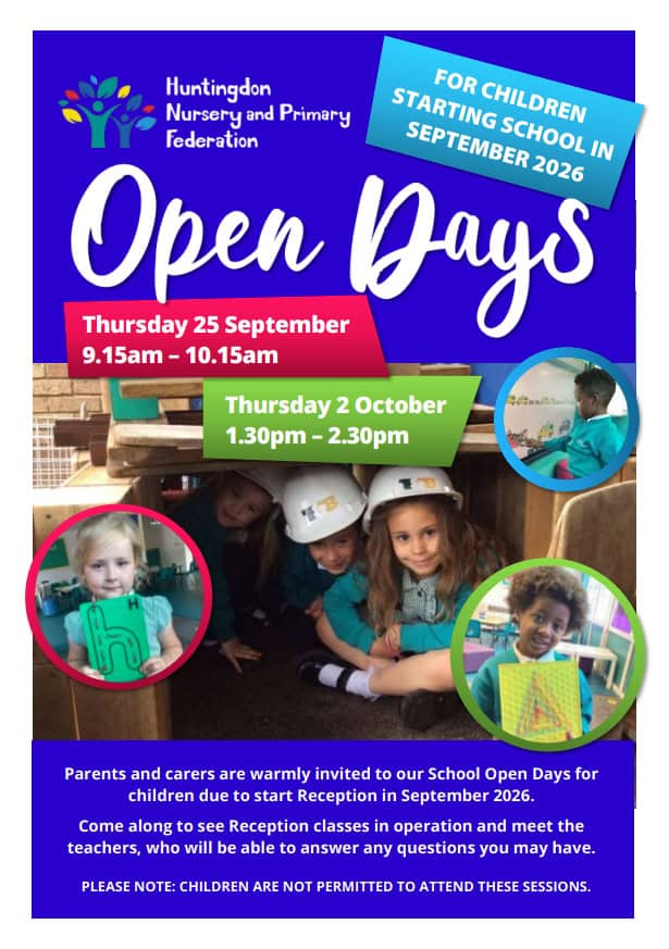 Reception Open Days for children starting school in 2026 | Huntingdon ...